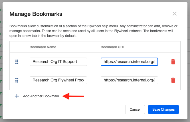 Site Bookmarks - Flywheel Documentation